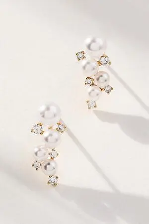 Anthropologie Cluster Earrings - Pearl
