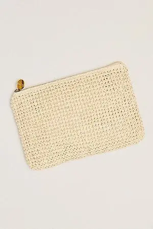 Stoney Clover Lane Woven Raffia Pouch