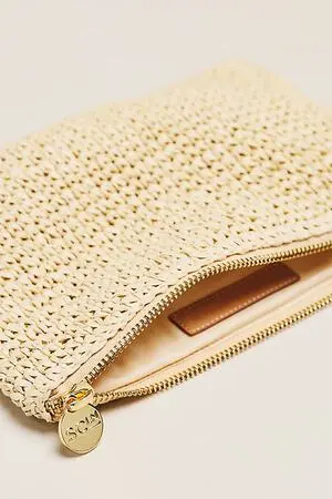 Stoney Clover Lane Woven Raffia Pouch