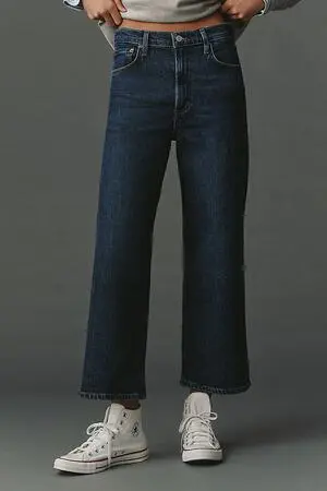 AGOLDE Ren High-rise Crop Wide-leg Jeans - Echo