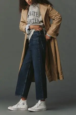 AGOLDE Ren High-rise Crop Wide-leg Jeans - Echo
