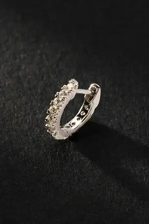 FINE DIAMONDS BY ANTHROPOLOGIE Diamond Hoop Earrings - Silver