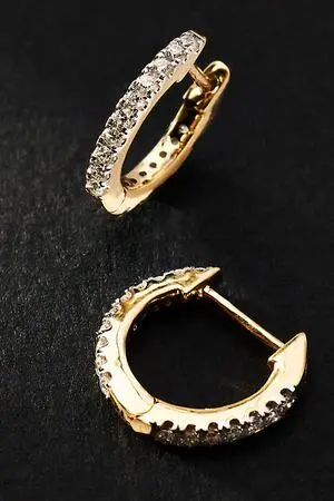 FINE DIAMONDS BY ANTHROPOLOGIE Diamond Hoop Earrings - Gold