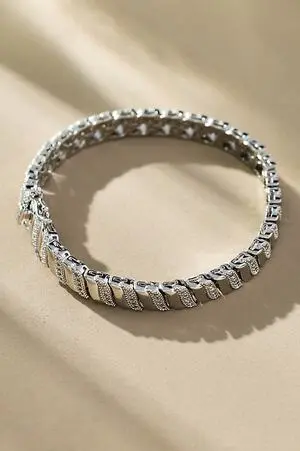 Anthropologie Pavé Tennis Bracelet - Silver