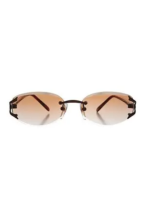 SUNGLASS MUSEUM Vintage Cruz Oval Sunglasses - Brown