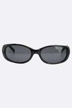 GIANT VINTAGE SUNGLASSES Nova Classic Oval Sunglasses - Black Super Dark