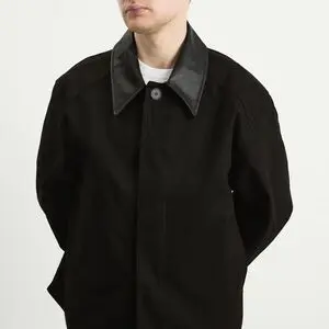 Studio Nicholson Dover Leather Collar Barn Jacket
