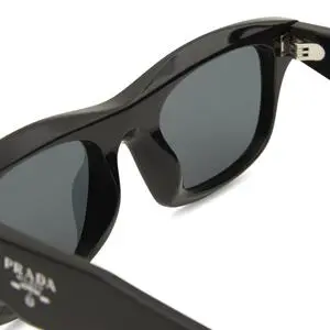 Prada Geometric Frame Sunglasses - Black/dark Grey