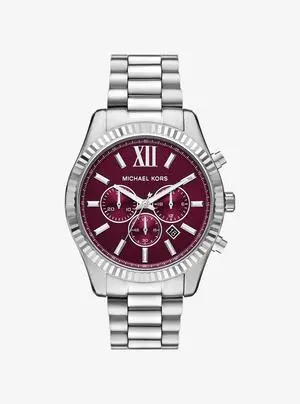 Michael Kors Oversized Lexington Chronograph Watch - Silver