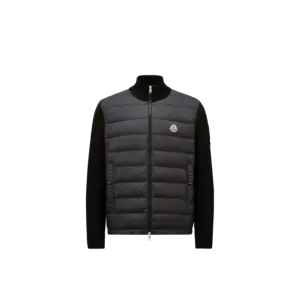 Moncler Padded Zip-up Cotton Cardigan - Black
