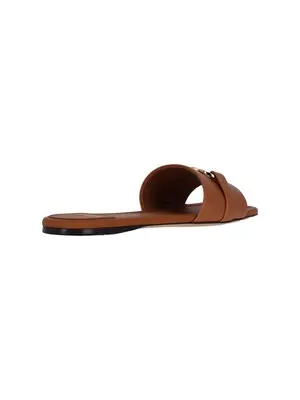 FERRAGAMO Gancini Sandals - Brown