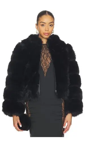 Adrienne Landau Icon Fur Jacket - Black