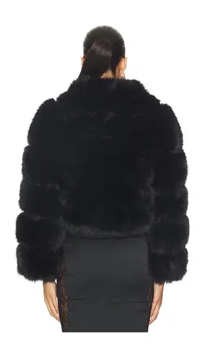 Adrienne Landau Icon Fur Jacket - Black
