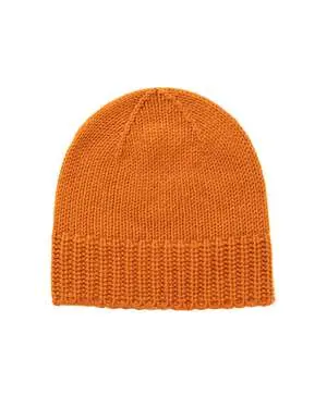 Johnstons Of Elgin Cashmere Jersey Cuff Beanie - Orange