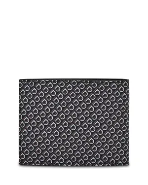 FERRAGAMO Gancini Printed Bifold Wallet - Nero