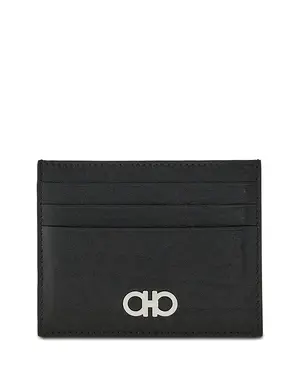 FERRAGAMO Leather Card Case - Nero