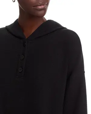 Eileen Fisher Waffle Double Knit Hooded Top