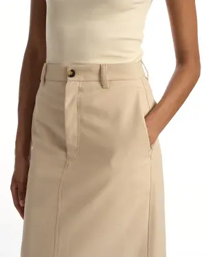 Wardrobe.NYC Drill Column Skirt - Stone