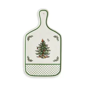 SPODE Christmas Tree Polka Dot Serving Board, 13.5 - Green