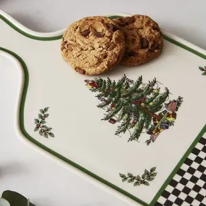SPODE Christmas Tree Black & White Serving Board, 13.5