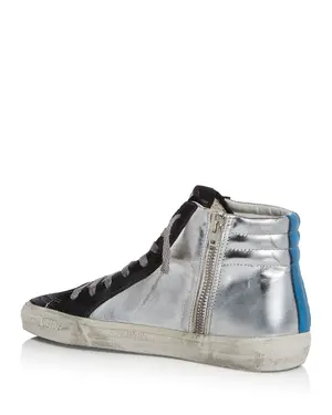 GOLDEN GOOSE Slide High-top Sneakers - Silver/black