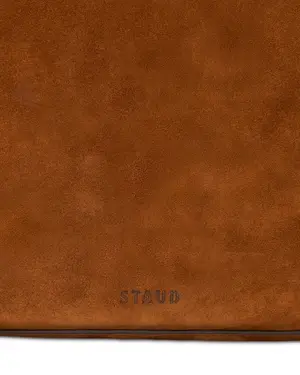 Staud Harlow Medium Suede Shoulder Bag - Tabacco