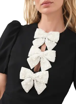 Mint Velvet Bow Detail Mini Dress