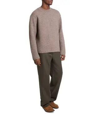 Theory Wool Blend Crewneck Sweater - Feather Melange