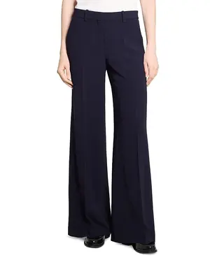 Theory Fluid Flare Trousers - Deep Navy