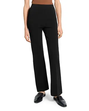Theory Kick Flare Compact Crepe Trousers - Black