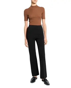 Theory Kick Flare Compact Crepe Trousers - Black