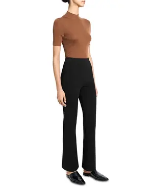 Theory Kick Flare Compact Crepe Trousers - Black