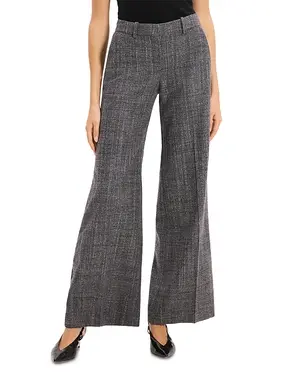 Theory High Rise Wide Leg Pants - Charcoal Multi