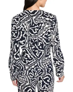 NIC+ZOE Indigo Leaf Double Crepe Top