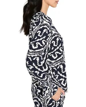 NIC+ZOE Indigo Leaf Double Crepe Top