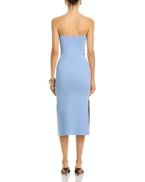 MILLY Simone Strapless Midi Dress