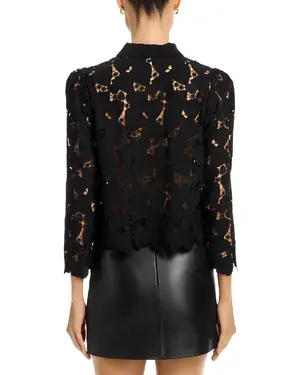 MILLY June Embroidered Lace Shirt