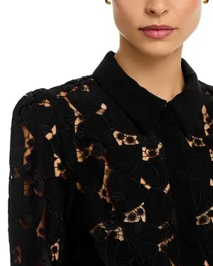 MILLY June Embroidered Lace Shirt