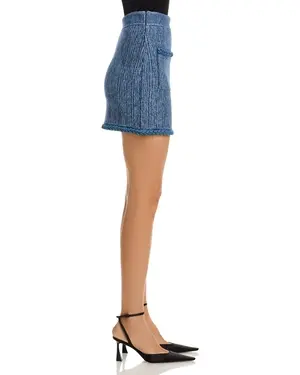 MILLY Soleil Pinstriped Skirt - Blue Multi