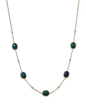 Bloomingdale'S Azurite And Diamond Collar Necklace - Gold