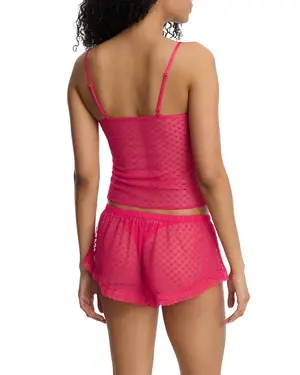 SKARLETT BLUE Heart Breaker Sheer Cami - Neon Fuschia