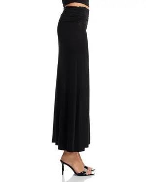 AYA MUSE Feyra Skirt Maxi Length, Ruched Waist - Black