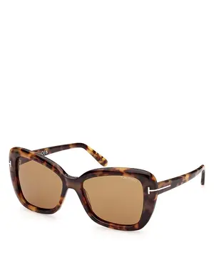 TOM FORD Butterfly Sunglasses, 55mm - Brown
