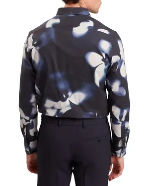 Ted Baker London Wrenin Regular Fit Photographic Floral Shirt - Navy