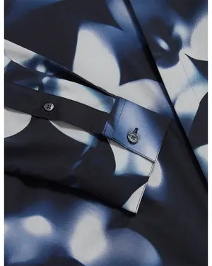 Ted Baker London Wrenin Regular Fit Photographic Floral Shirt - Navy