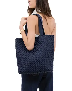 NAGHEDI Cosmo Large Woven Tote Bag - Ink Blue