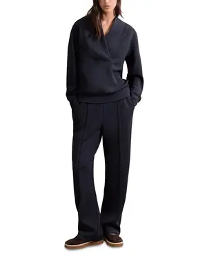 REISS Jemma Wide Leg Joggers - Navy