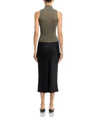 LESET Blake Ribbed Sleeveless Turtleneck Top