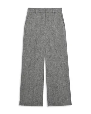 REISS Petite Texture Wide Leg Trousers