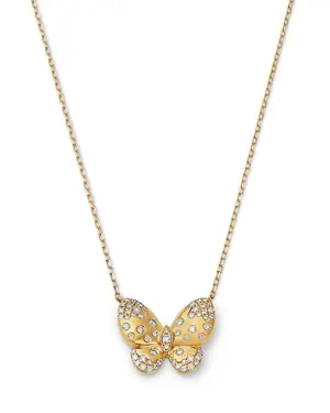 Bloomingdale'S Diamond Butterfly Pendant Necklace - Gold